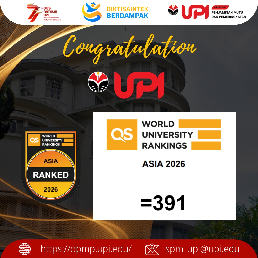 UPI Raih Peringkat 391 Asia dalam QS World University Rankings 2026
